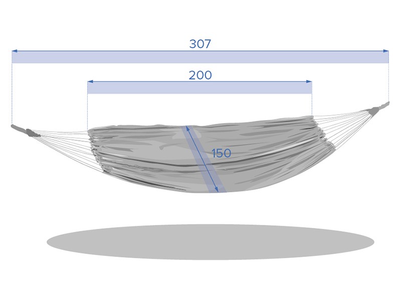 Hamaca penjant Yaqui curri 2000x1500 mm